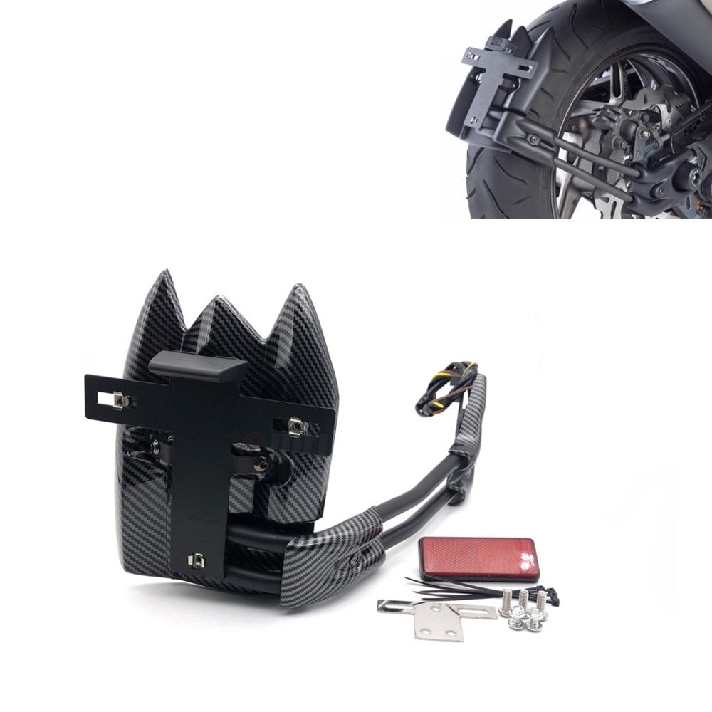Motorcycle Rear Mudguard Fender Eliminator Plate LED Light License ...