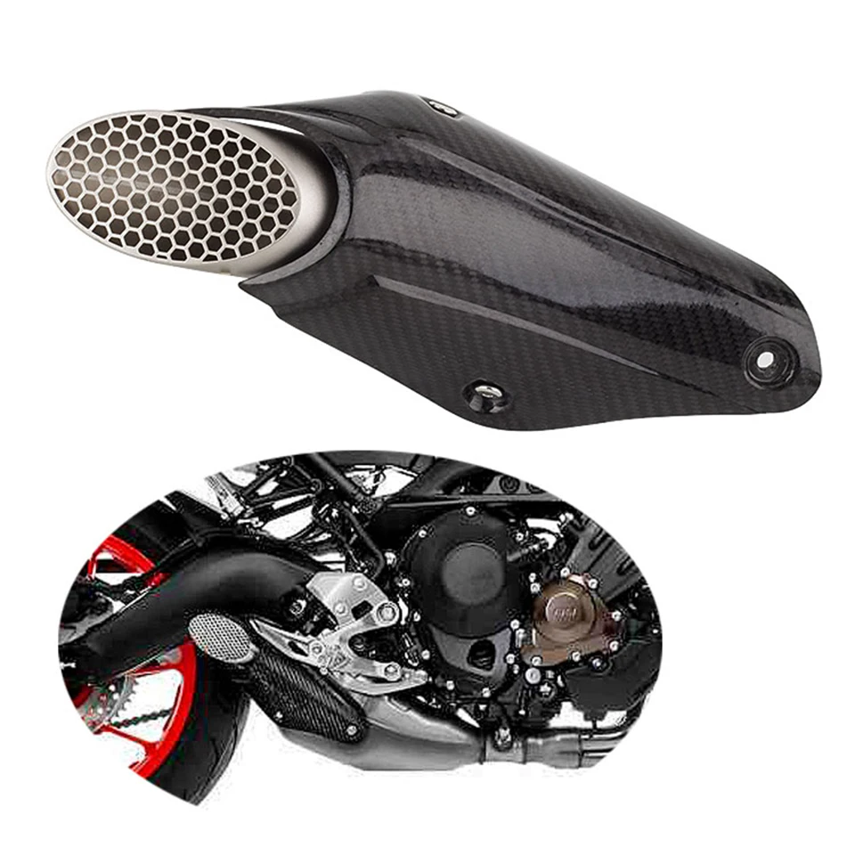 MT09 Exhaust Escape Modified With Carbon fiber Heat Shield Middle Link ...