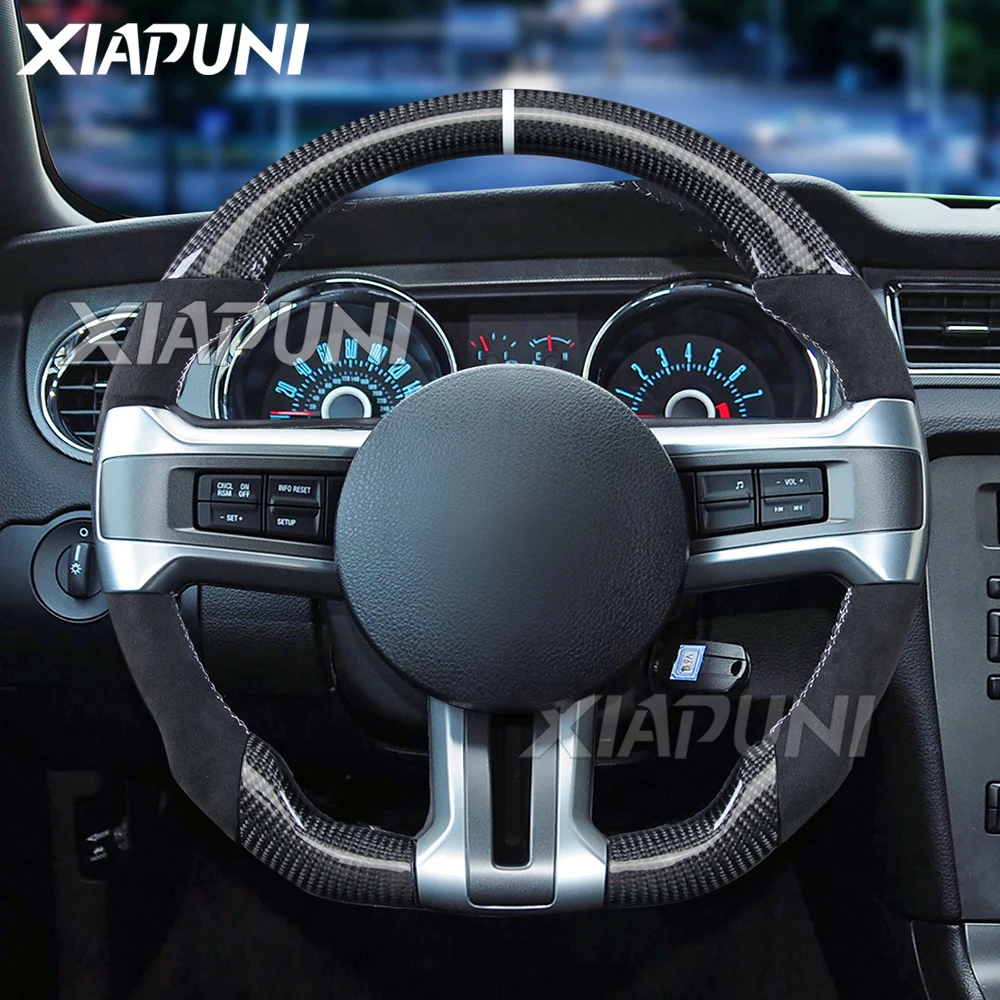 Carbon Fiber Steering Wheel Fit For Mustang 2012-2014 Handmade ...