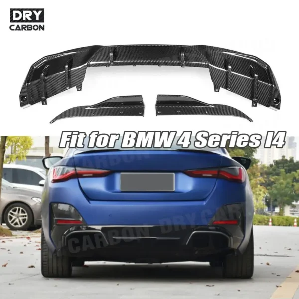 Dry Carbon Fiber Material Rear Bumper Lip Diffuser For BMW 4 Series I4 ...