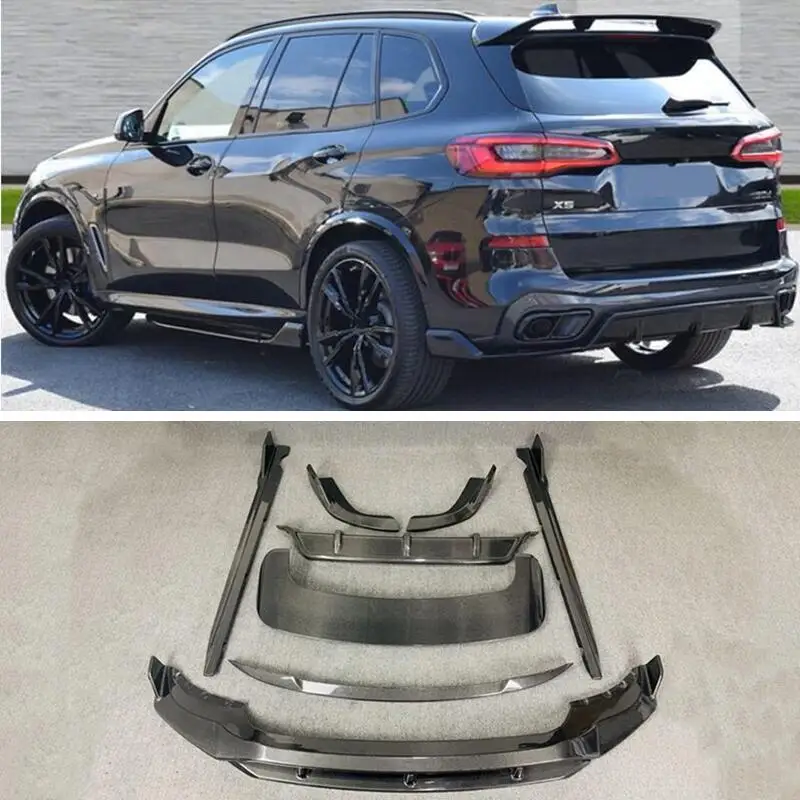 For BMW X5 G05 X5M 2019-2023 Carbon Fiber Front Lip Rear Diffuser Body ...