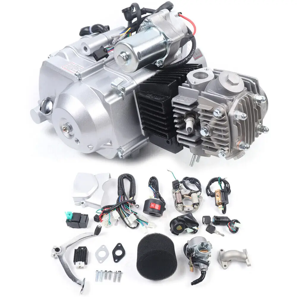 125CC 4 Stroke Semi Auto Engine Motor 4 Speed W/ Reverse for ATV Go ...